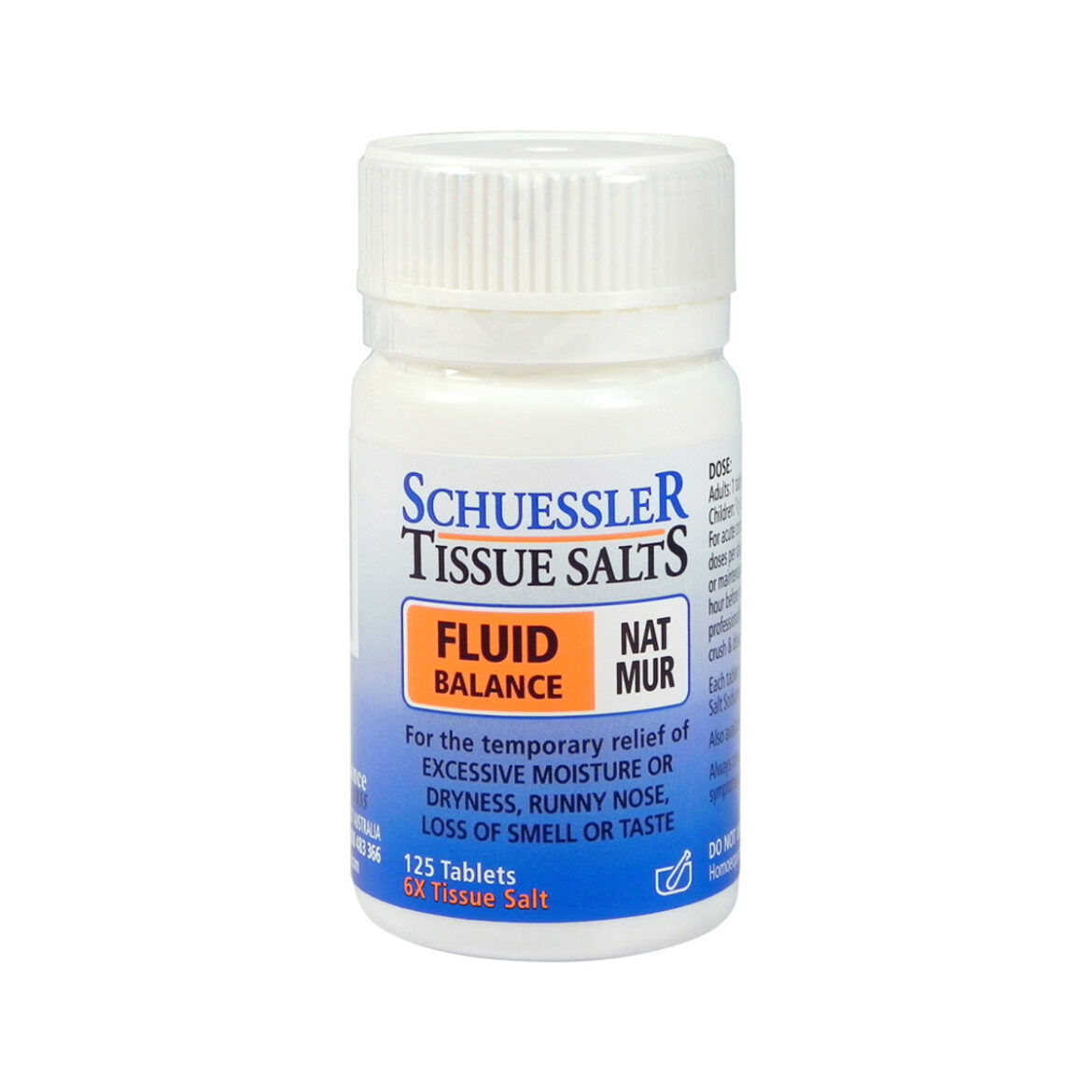 Schuessler Tissue Salts Nat Mur (Fluid Balance) 125t - The Health Nut ...